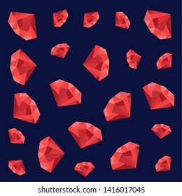 Set Red Gemstones Vector Illustration Rubies Stock Vector (Royalty Free ...