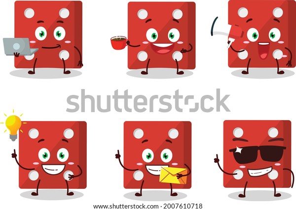 Red Dice Cartoon Character Various Types Stock Vector (Royalty Free ...