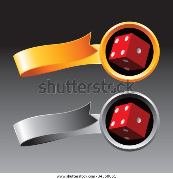 Red Dice On Ribbon Banners Stock Vector (Royalty Free) 34558051 ...