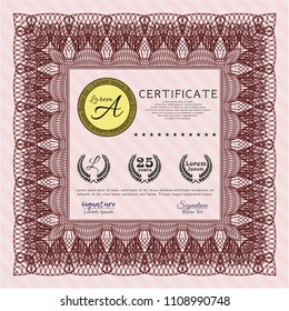 Red Diploma Template Certificate Template Modern Stock Vector (Royalty ...