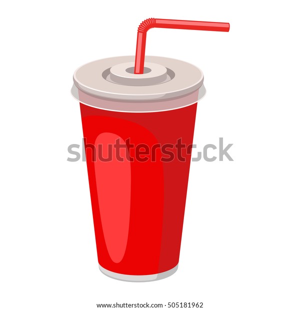 Red Disposable Cup Drinking Straw Stock Vector (Royalty Free) 505181962