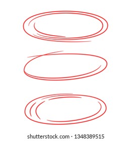 Red Doodle Hand Drawn Oval Marker Stock Vector (Royalty Free ...