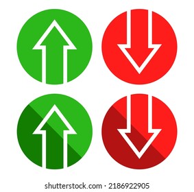 Red Down Green Arrow Icon Sign Stock Vector (Royalty Free) 2186922905 ...