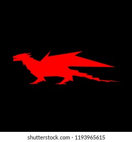 Red Dragon Logo On Black Background Stock Vector (Royalty Free) 1193965615