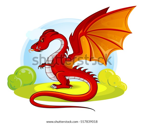 Red Dragon Vector Illustration Cartoon Design Stock Vector (Royalty ...