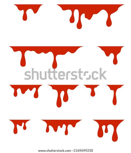 Red Dripping Paint On White Background Stock Vector (Royalty Free ...