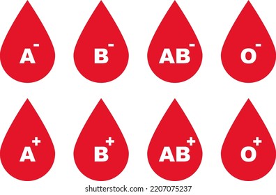 Red Dropshaped Icons Representing 8 Blood Stock Vector (Royalty Free ...