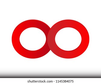 Red Duble Circle Infinity Symbol Icon Stock Vector (Royalty Free ...