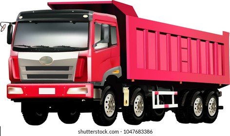 Red Dump Truck Stock Vector (Royalty Free) 1047683386