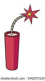 Red Dynamite Stick Burning Wick Stock Vector (Royalty Free) 1942075129 ...