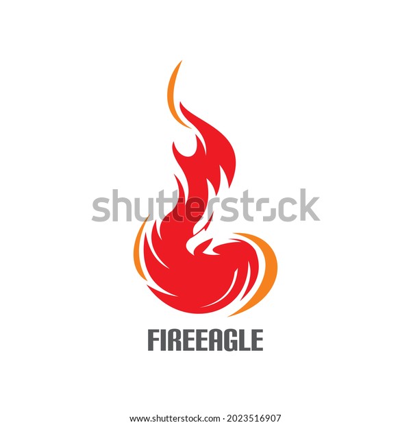 Red Eagle On Fire Logo Silhouette Stock Vector (Royalty Free ...