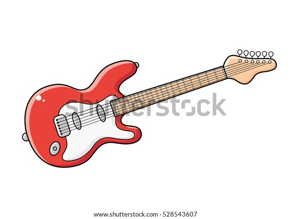 Red Electric Guitar Vector Isolated Stock Vector (Royalty Free ...