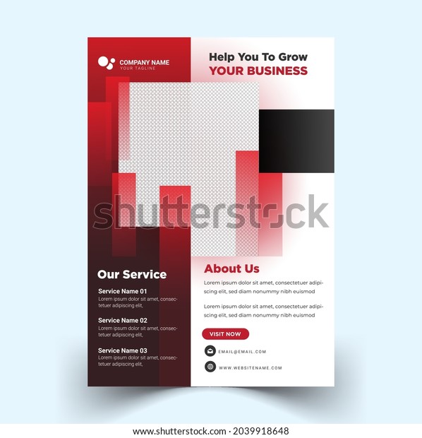 Red Elegant Business Flyer Template Modern Stock Vector (Royalty Free ...