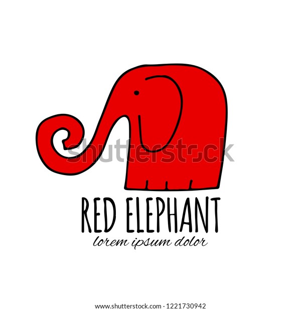 Red Elephant Design Stock Vector (Royalty Free) 1221730942 | Shutterstock