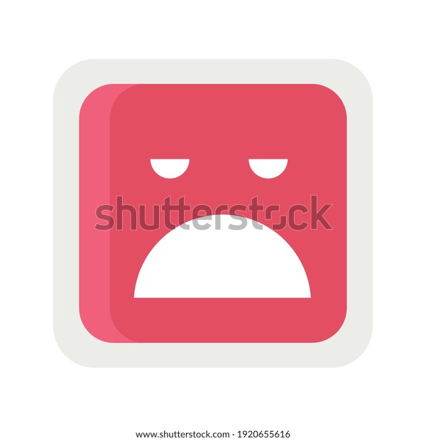 Red Emoji Square Sad Face Icon Stock Vector (Royalty Free) 1920655616 ...