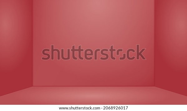Red Empty Room Background Minimalist Design Stock Vector (Royalty Free ...