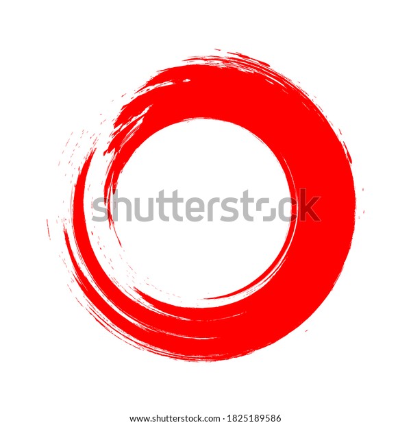 Red Enso Symbol Isolated On White Stock Vector (Royalty Free ...