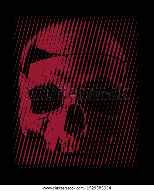 Red Evil Skull Halftone Line Vector Stock Vector (Royalty Free ...