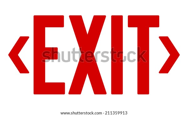 Red Exit Sign Stock Vector (Royalty Free) 211359913