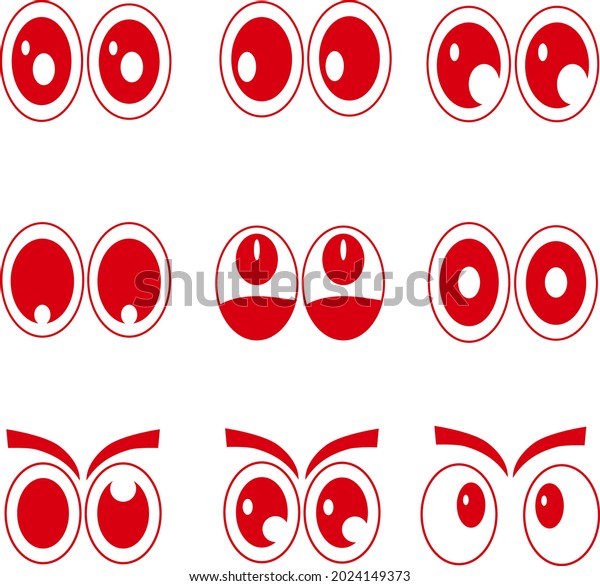 Red Eyes Set Vector Cartoon Style Stock Vector (Royalty Free ...