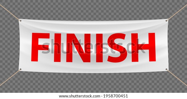 Red Finish Banner Template Isolated On Stock Vector (Royalty Free ...