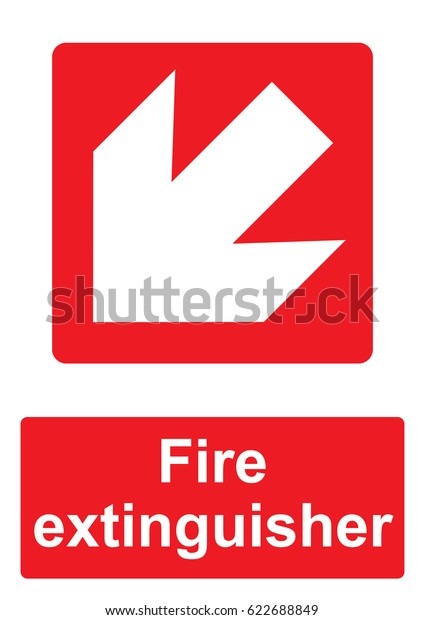 Red Fire Equipment Sign Isolated On Stock Vector (Royalty Free) 622688849