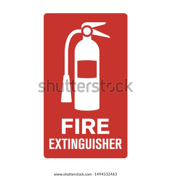 Red Fire Extinguisher Wall Sign Flat Stock Vector (Royalty Free) 1494532463