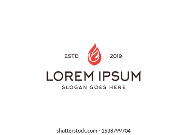 Red Fire Flame Modern Logo Design Stock Vector (Royalty Free) 1538799704