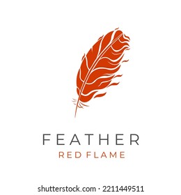 Red Fire Flaming Feather Vector Illustration Stock Vector (Royalty Free ...