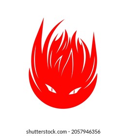 Red Fire Sign Logo Design Stock Vector (Royalty Free) 2057946356 ...
