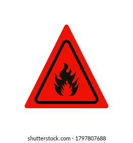 Red Fire Sign On White Background Stock Vector (Royalty Free ...