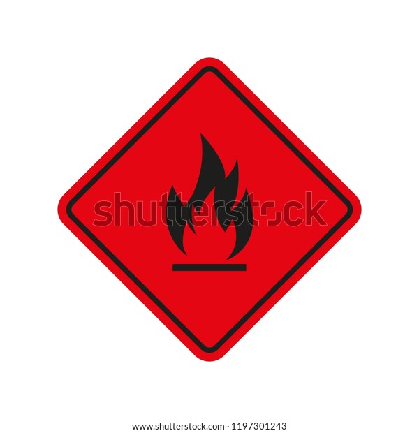 Red Fire Sign On White Vector Stock Vector (Royalty Free) 1197301243 ...