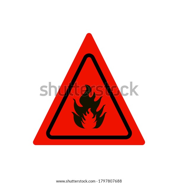 Red Fire Sign On White Background Stock Vector (Royalty Free ...
