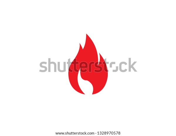 Red Fire Symbol Flame Logo Design Stock Vector (Royalty Free ...