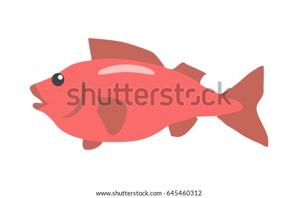 Red Fish Cartoon Character Fish Flat: vector de stock (libre de ...