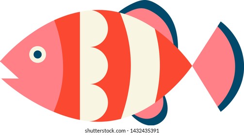 Red Fish Isolated On White Background Stock Vector (Royalty Free ...