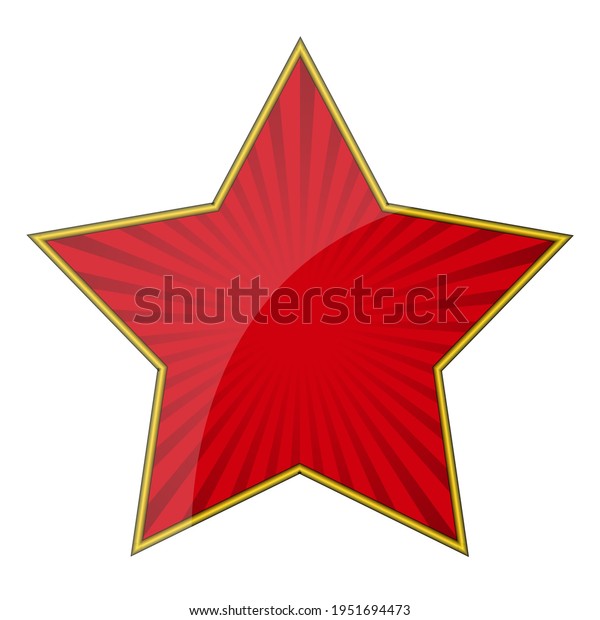 Red Five Pointed Star Vector Illustrationisolated Stock Vector (Royalty ...