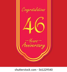 Red Flag Gold Text 34 Years Stock Vector (Royalty Free) 561229030