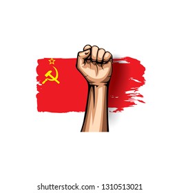 Red Flag Hand On White Background Stock Vector (Royalty Free ...