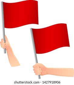 Red Flag Hand Vector Illustration Red Stock Vector (Royalty Free ...