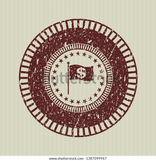 Red Flag Money Symbol Inside Icon Stock Vector (Royalty Free ...