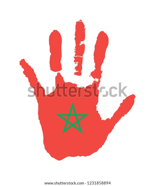 Red Flag Star Vector Handprint Form Stock Vector (Royalty Free ...