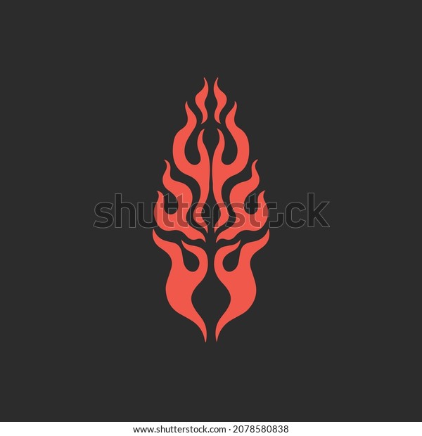 Red Flame Symbol Logo On Black Stock Vector (Royalty Free) 2078580838 ...