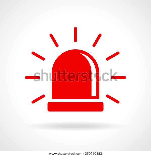 Red Flashing Light Icon Stock Vector (Royalty Free) 350760383 ...