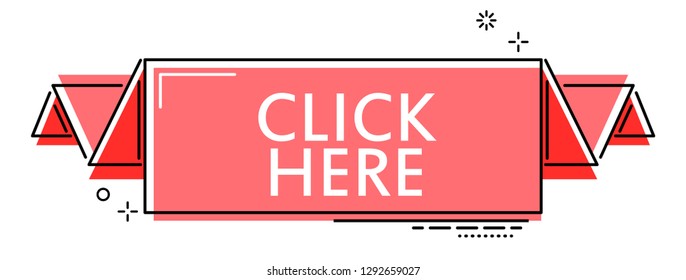 Red Flat Line Banner Click Here Stock Vector (Royalty Free) 1292659027 ...
