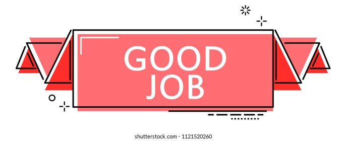 Red Flat Line Banner Good Job Stock Vector (Royalty Free) 1121520260 ...