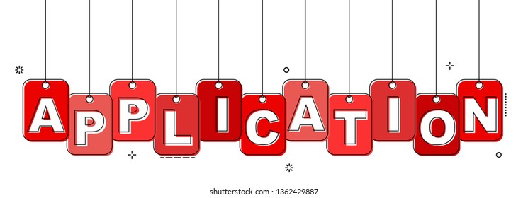 Red Flat Line Tag Application Stock Vector (Royalty Free) 1362429887 ...