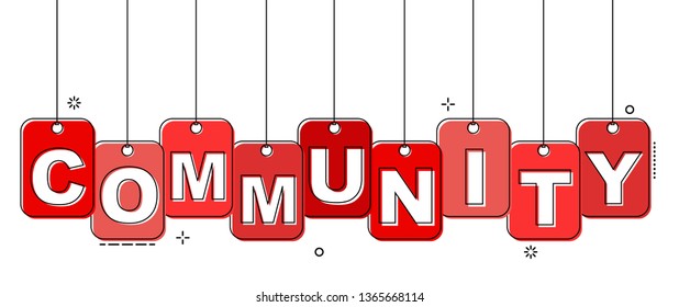 Red Flat Line Tag Community Stock Vector (Royalty Free) 1365668114