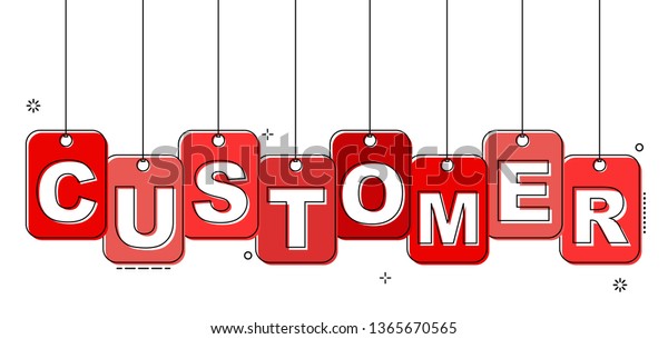 Red Flat Line Tag Customer Stock Vector (Royalty Free) 1365670565 ...