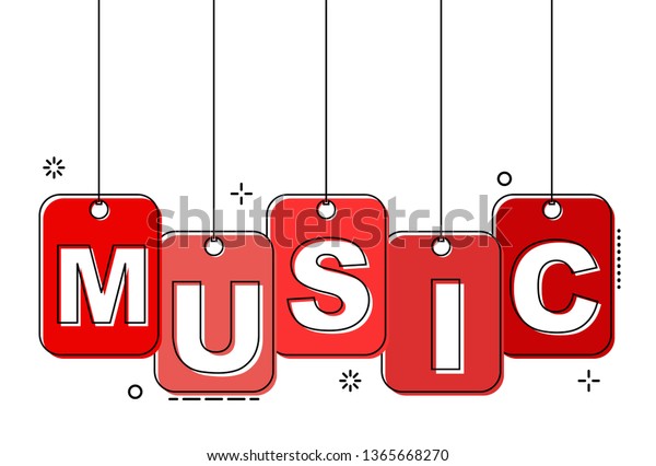 Red Flat Line Tag Music Stock Vector (Royalty Free) 1365668270 ...